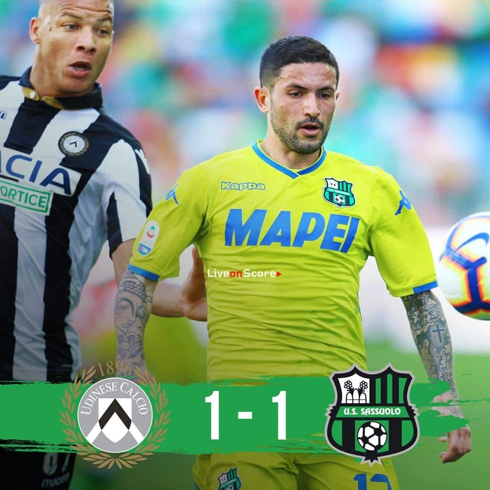Udinese 1 1 Sassuolo Full Highlight Video Serie Tim A 2019